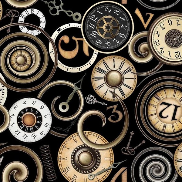 Clock Fabric - Etsy