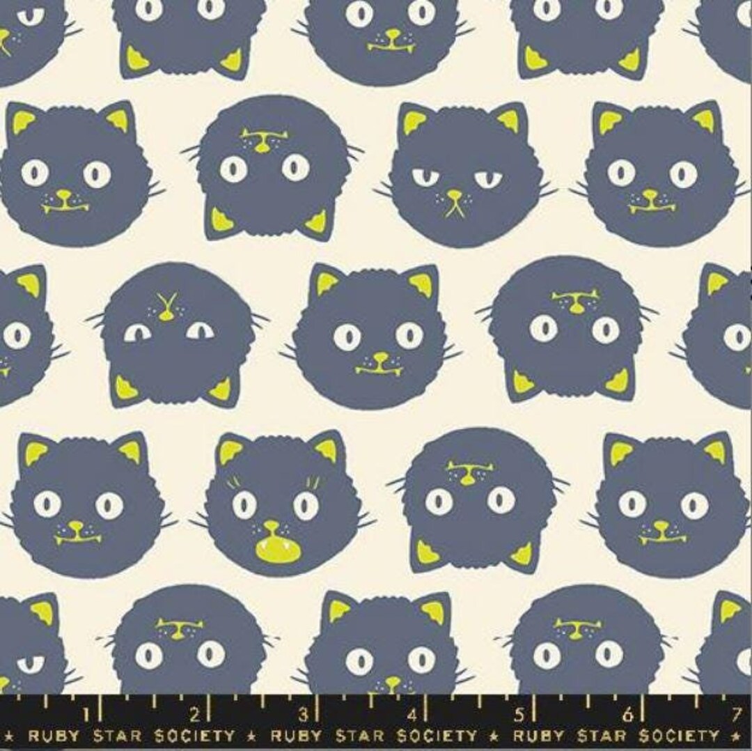 Moda Ruby Star Society GOOD SPIRITS Scaredy Cats Natural - Etsy