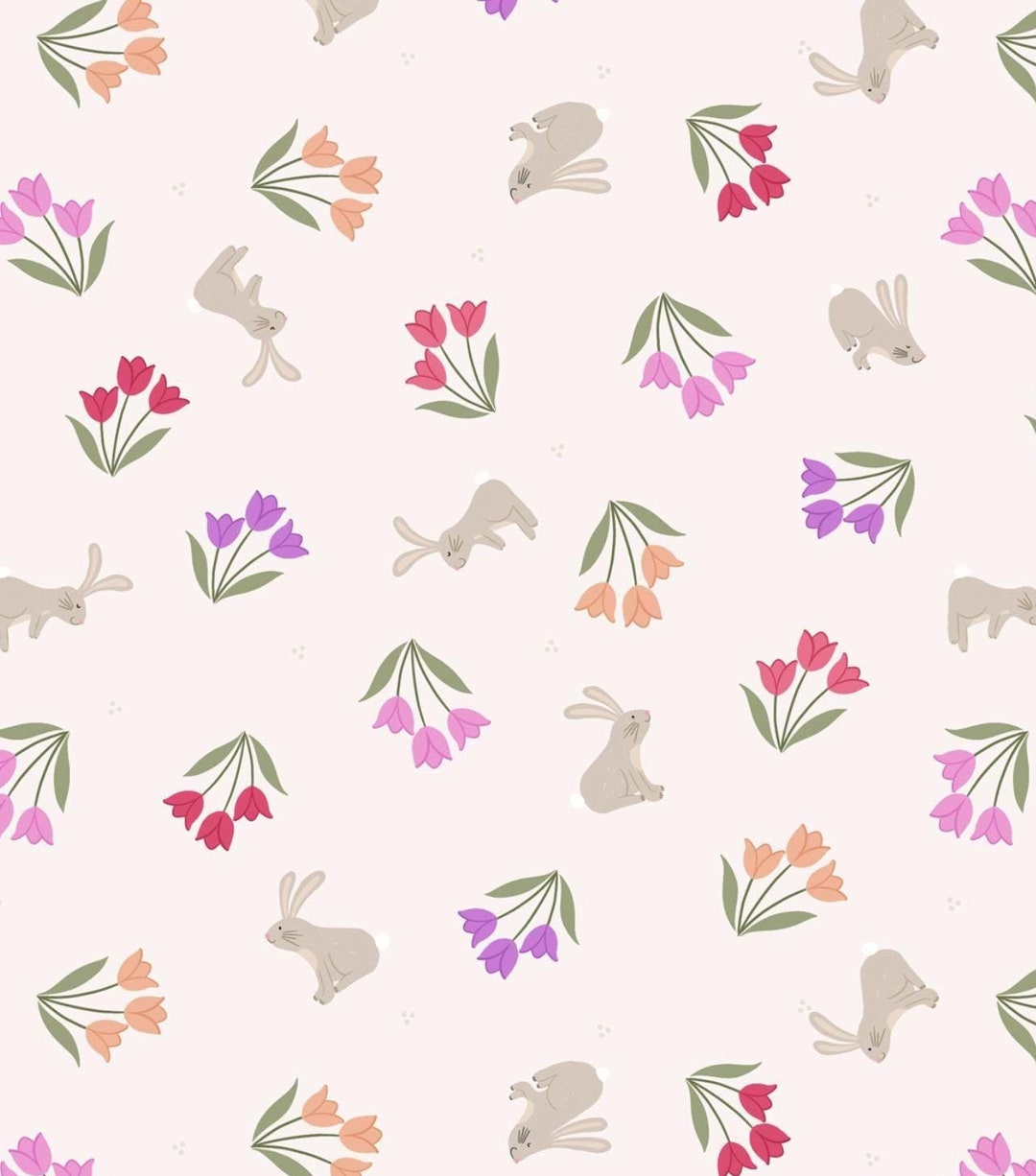 Lewis & Irene SMALL THINGS Country Garden Bunnies and Tulips - Etsy