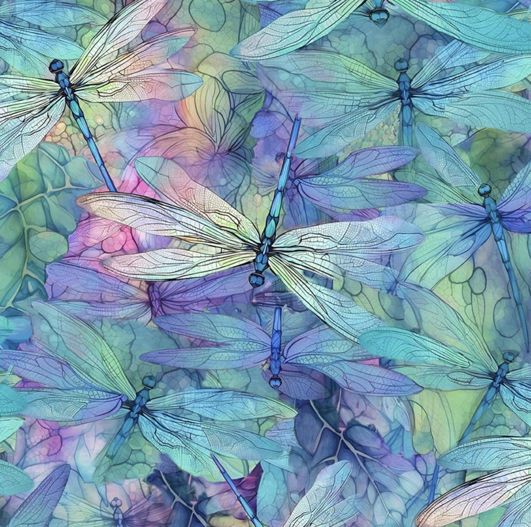 Timeless Treasures DRAGONFLY ILLUSION Packed Dragonflies Dream - Etsy