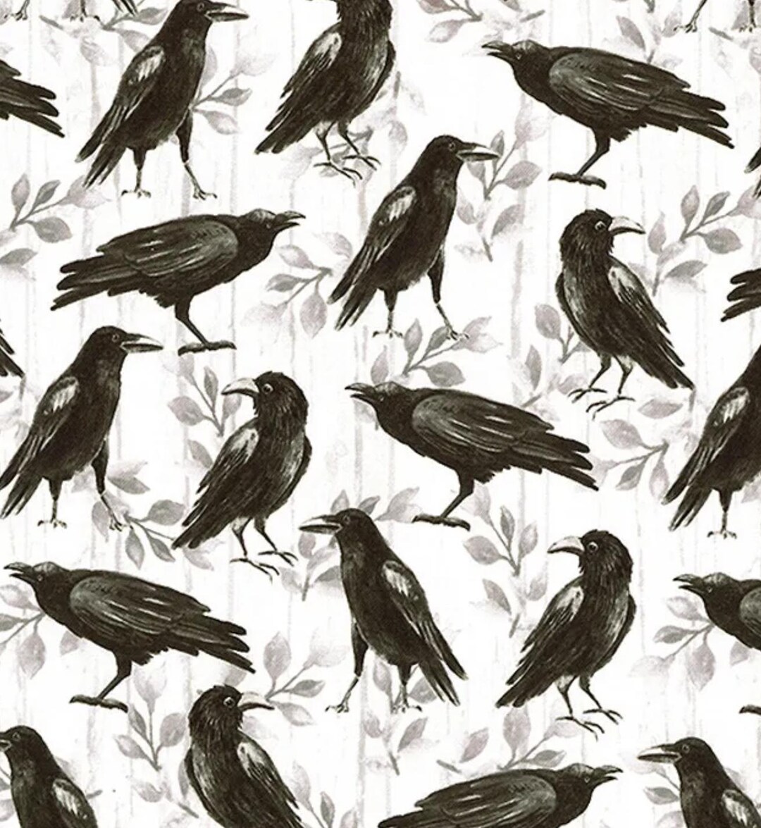 Studio E FEAR FACTORY by Lena Art Studio Crows White - Etsy