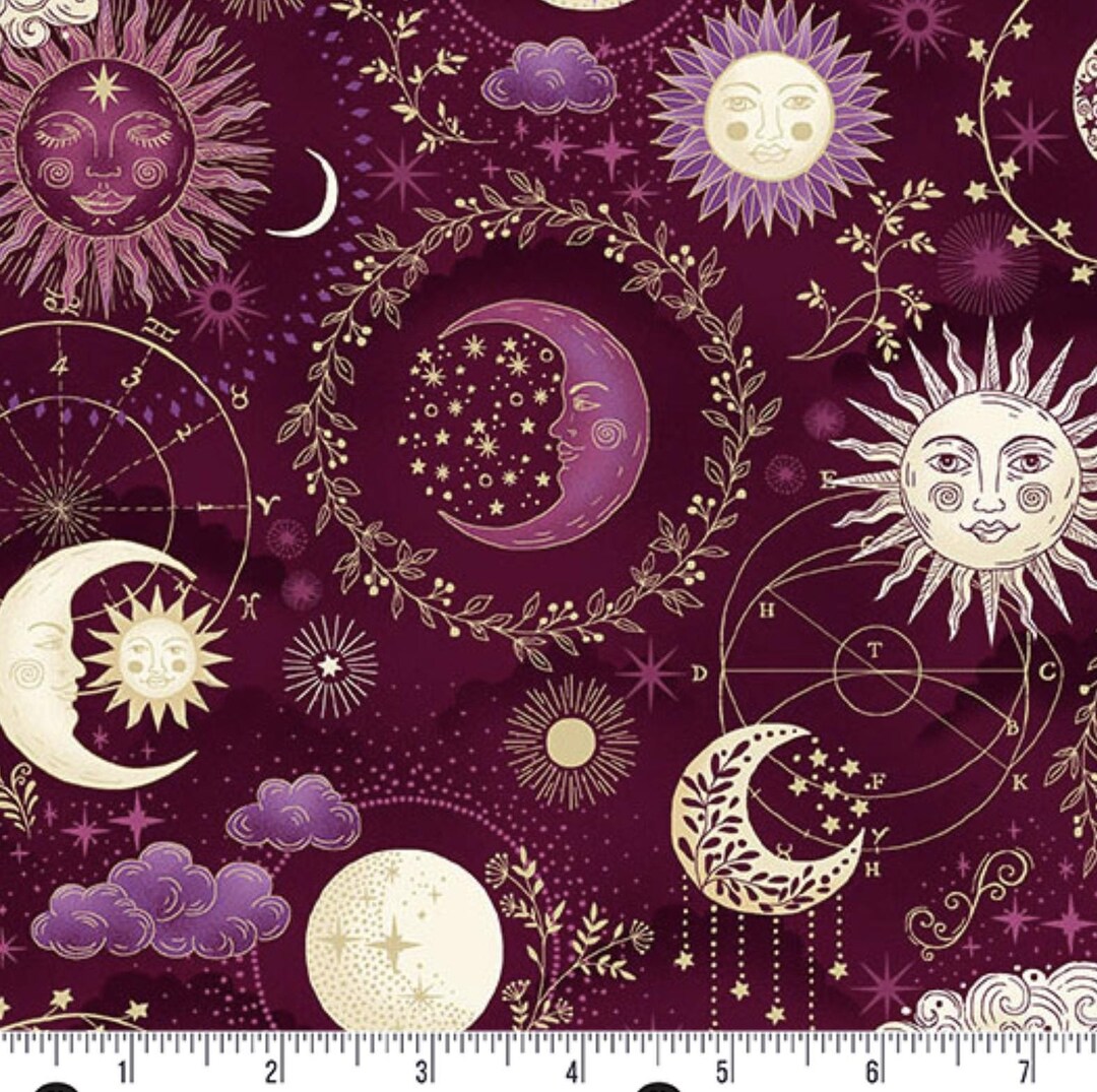 Makower/andover LUNA Cosmos Red/burgundy/maroon (METALLIC) - Etsy