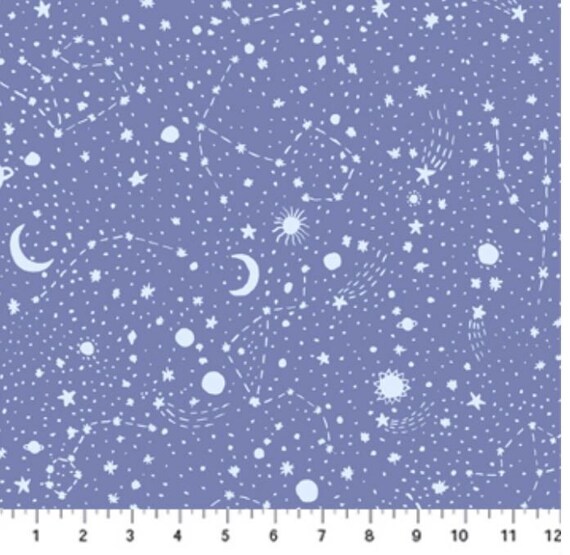 Figo Fabrics Galaxies Constellations Blue - Etsy