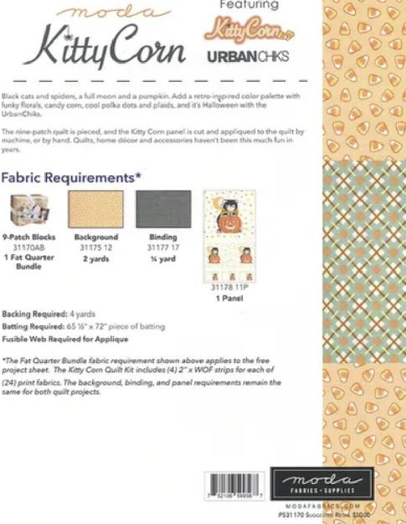 Moda Kitty Corn Project Sheet Pattern - Etsy