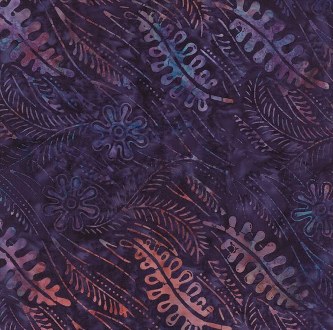 REMNANT BATIK Moda Tiger Lily Batiks Tiger Lily Lagoon Leaf - Etsy