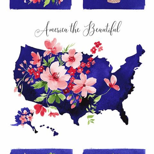 Usa Map Fabric Panel - Etsy