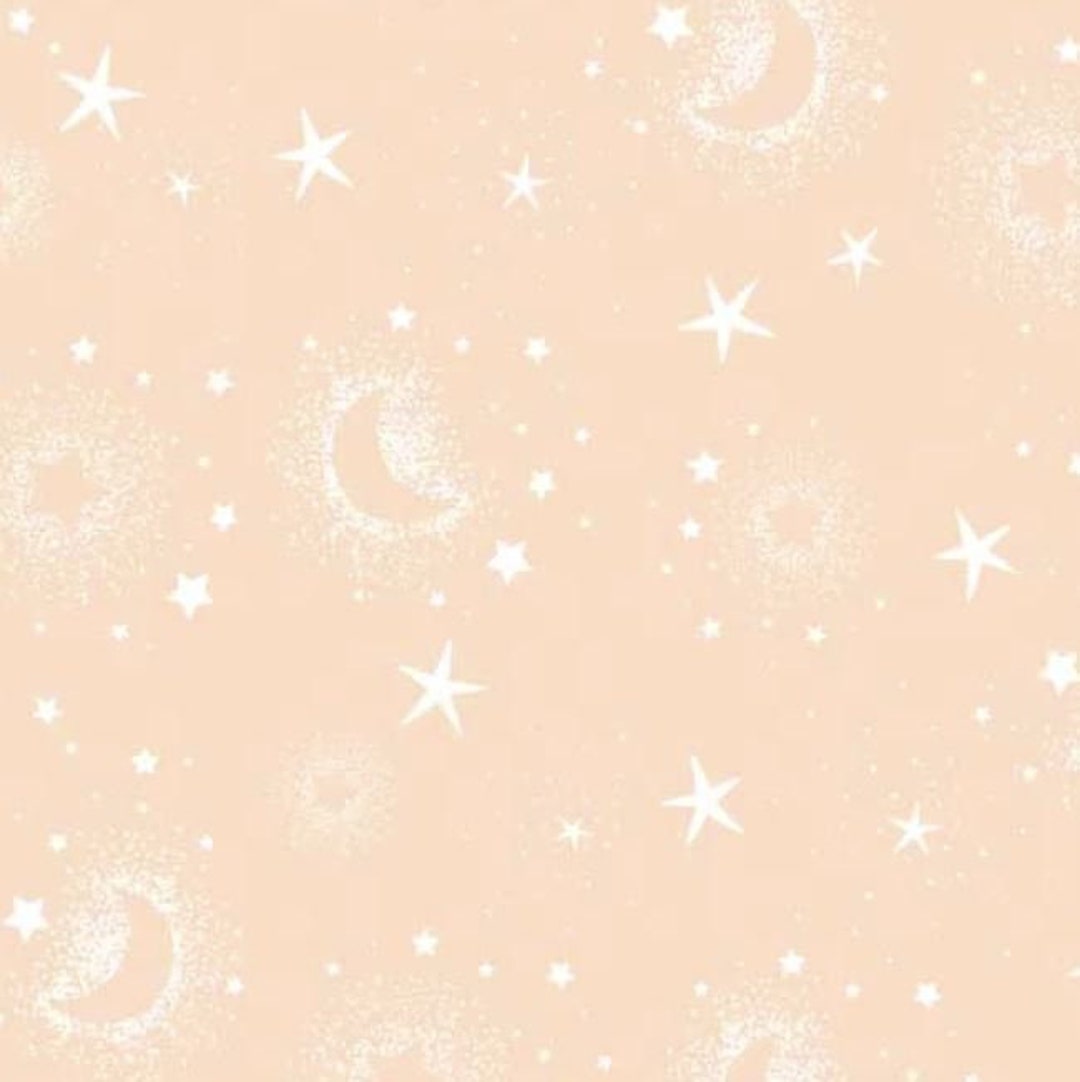P&B Textiles STAR BRIGHT Moon and Stars Peach - Etsy