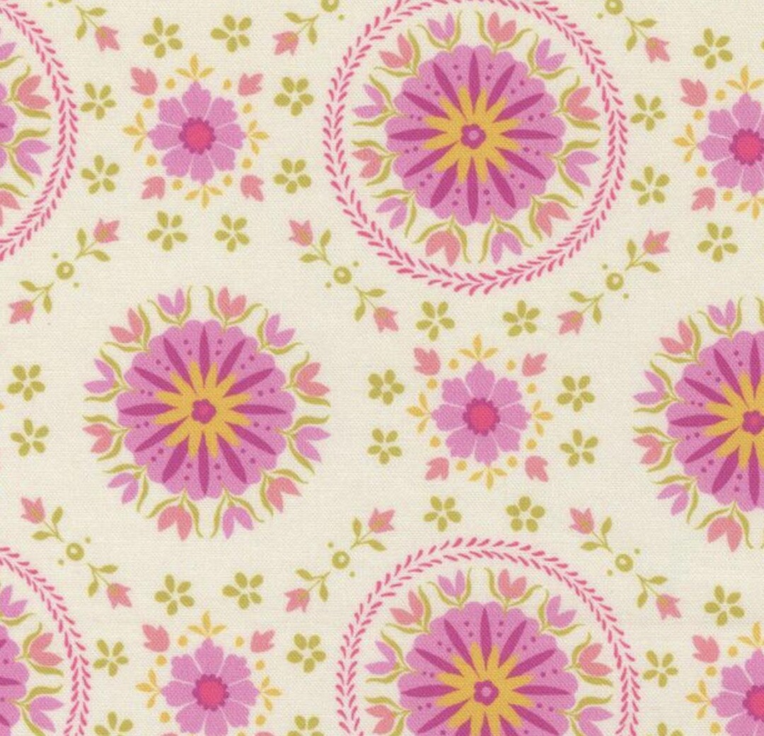 Moda PARLOR by Crystal Manning Mandala Florals Cream - Etsy