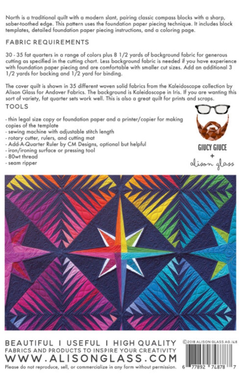 Alison Glass North Quilt Pattern by Giuseppe Ribaudo of - Etsy