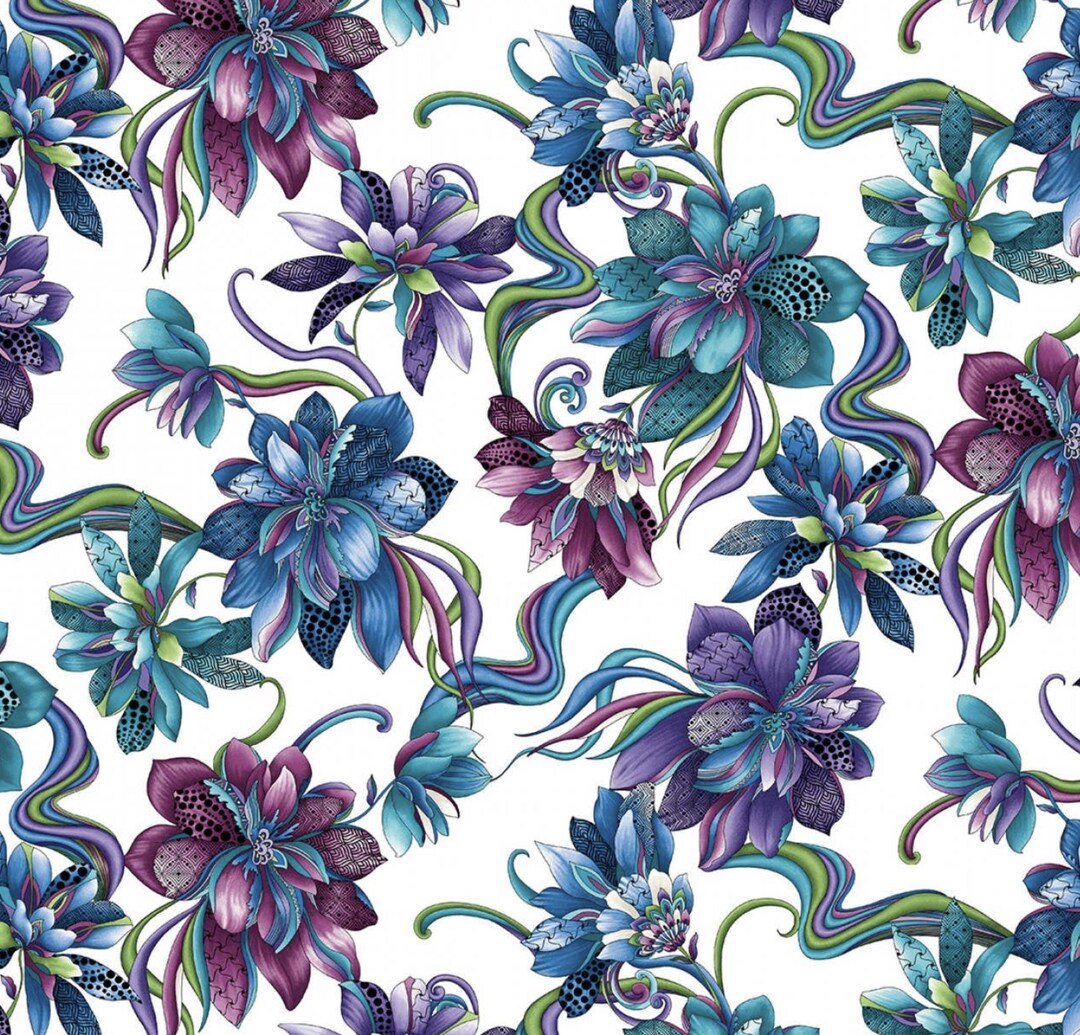 Benartex XANADU by Ann Lauer White Multi - Etsy