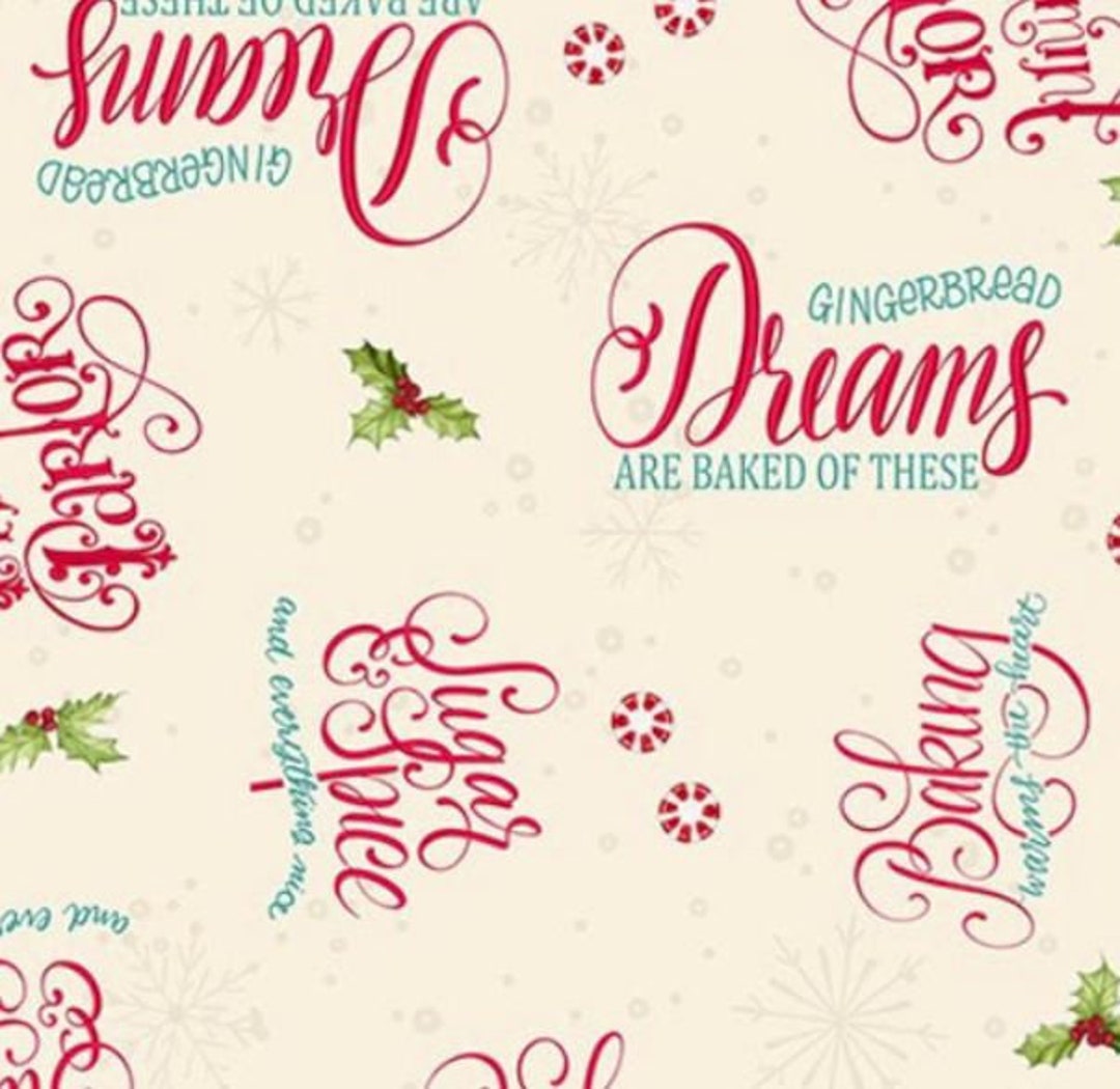 Wilmington Prints PEPPERMINT PARLOR Word Toss Cream - Etsy