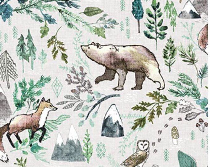 Figo Fabrics - Forest Fable - Woodland - Taupe/multi - Etsy