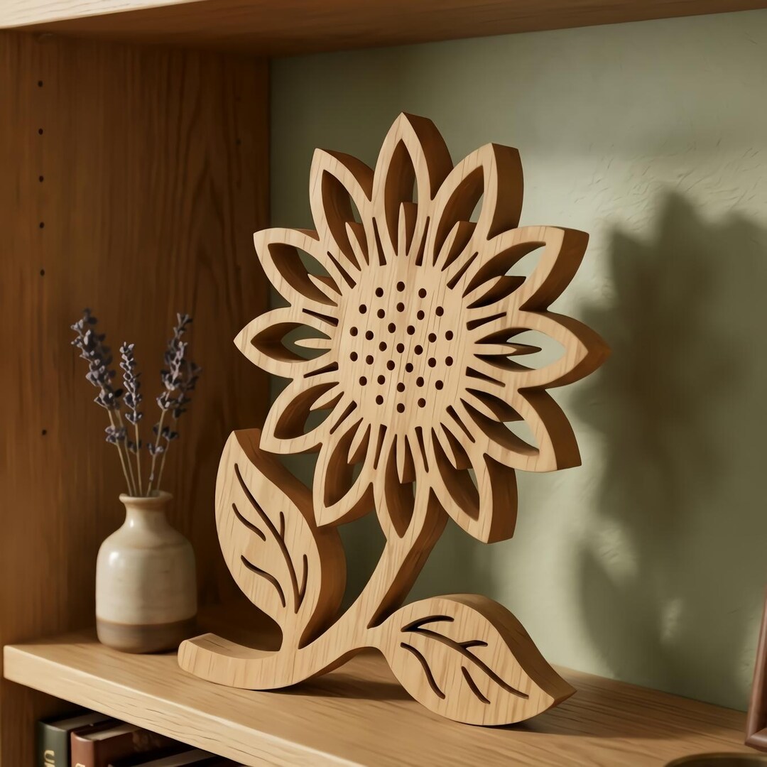 Flower, Sunflower, Tithonia, an Original Wooden Sculpture, Scrollsaw ...