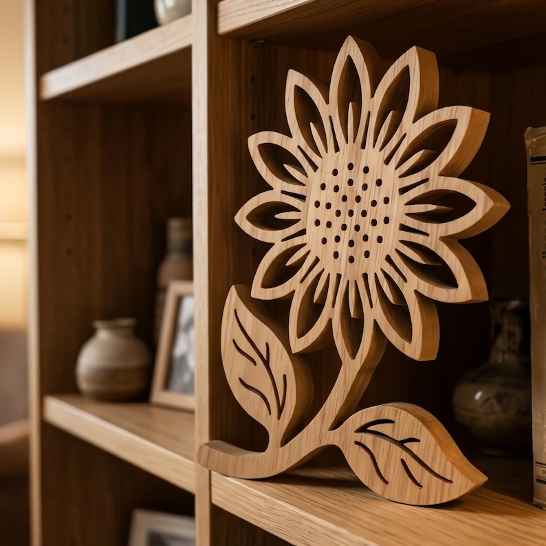 Flower, Sunflower, Tithonia, an Original Wooden Sculpture, Scrollsaw ...