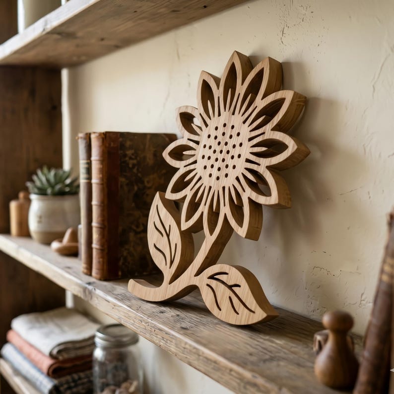 Flower, Sunflower, Tithonia, an Original Wooden Sculpture, Scrollsaw ...