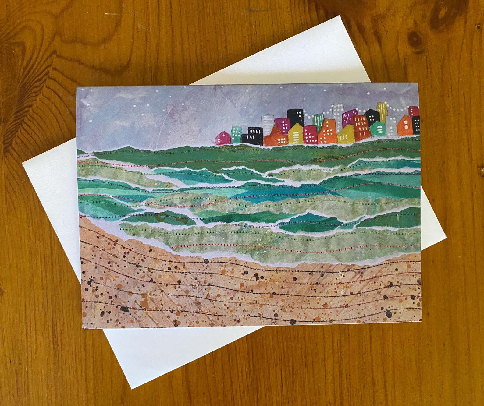 Open Waves XIII Greeting Card | Single Blank Notecard | Art Stationary ...
