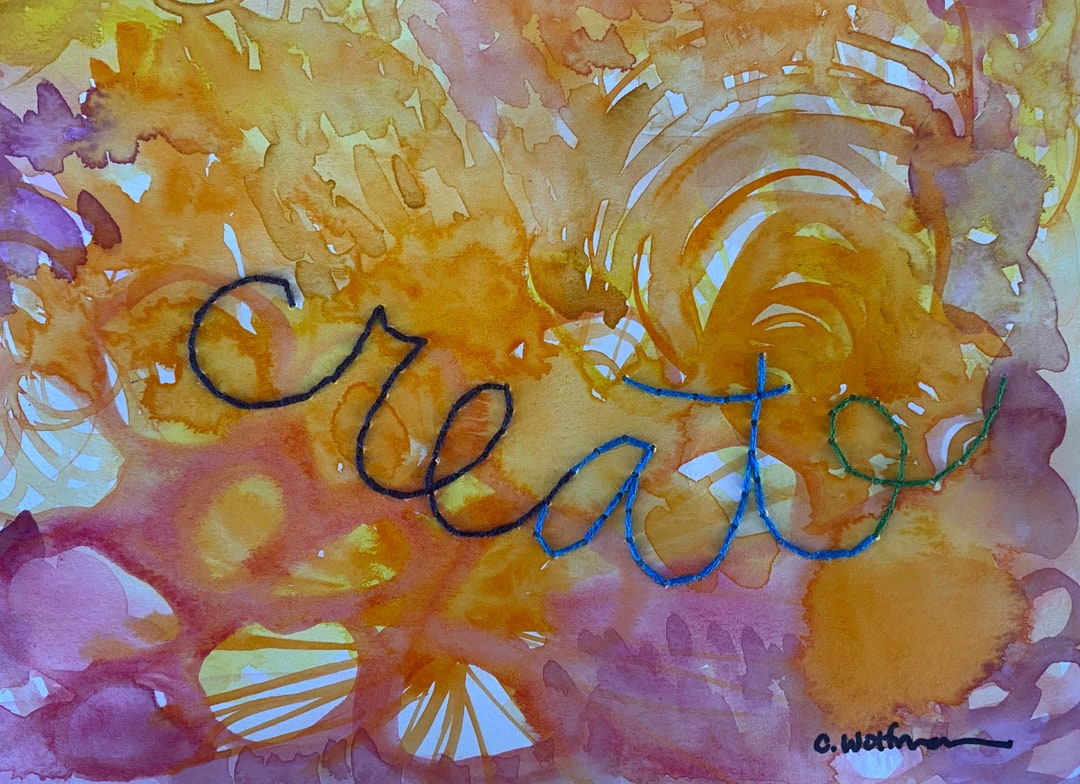 Create Mantra Painting | Original Artwork | Small Framed Art - Etsy