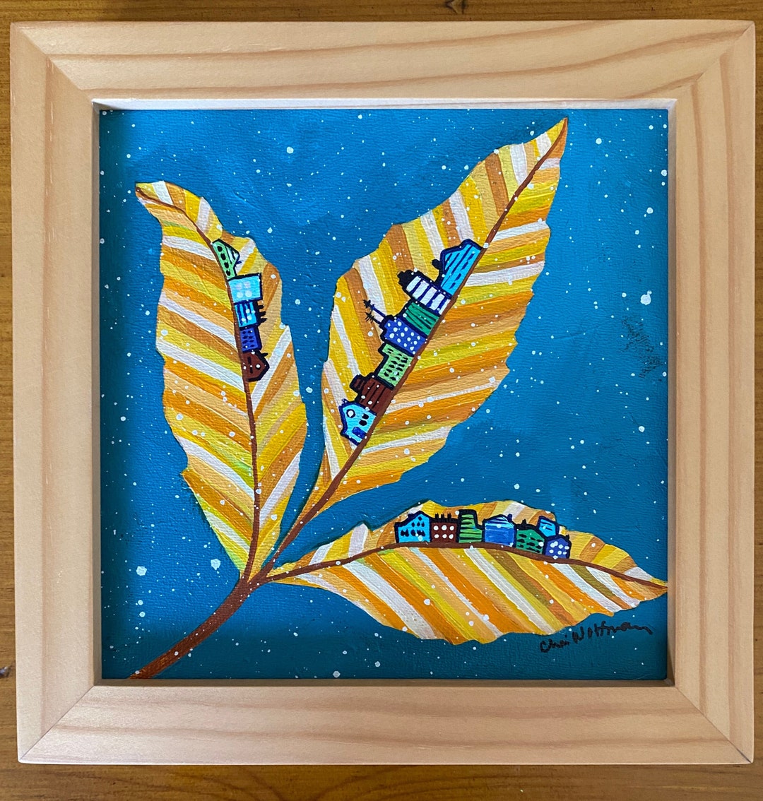 Honey Locust Cities Original Painting One of a Kind Artwork Whimsical ...