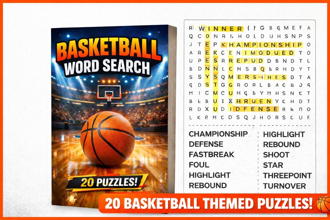 Basketball Word Search Puzzle Book Printable - Etsy
