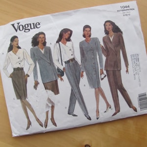 Uncut Vogue Sewing Pattern 1044 - Misses Jacket, Dress, Top and Skirt ...