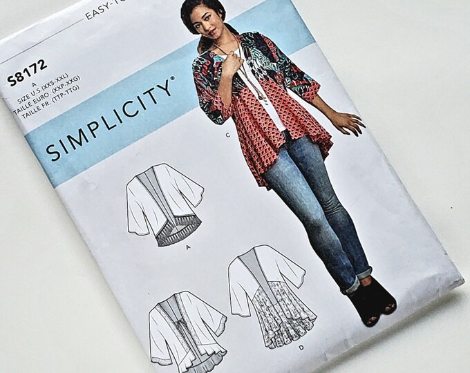 Uncut Simplicity S8172 Sewing Pattern Misses Kimonos With Length ...