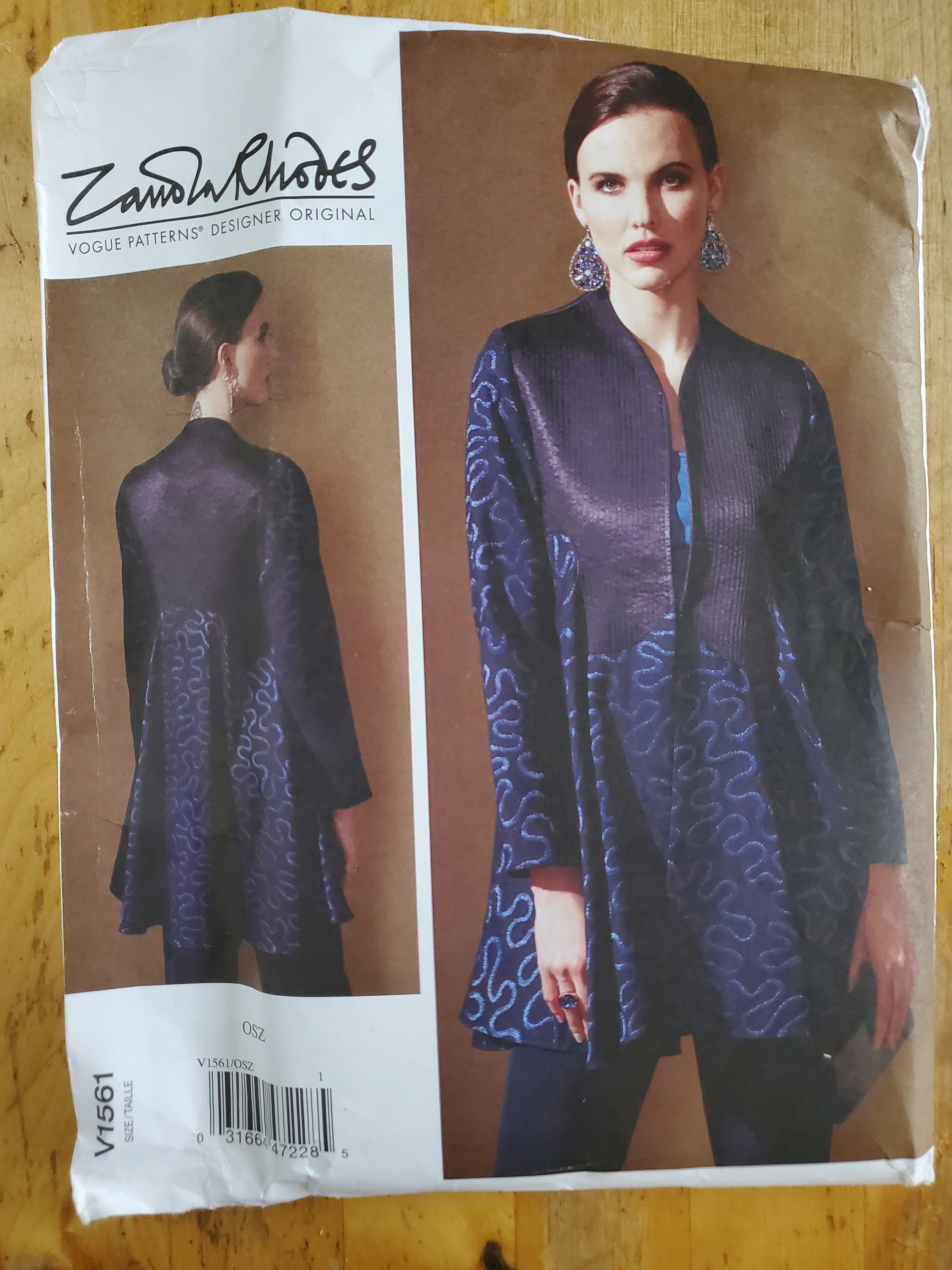 Uncut Vogue Sewing Pattern V1561 Zandra Rhodes Misses Jacket - Etsy