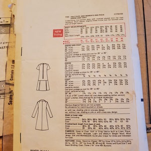 Vogue 7703 Sewing Pattern - Half Sized and Women One-piece Coat - Size ...