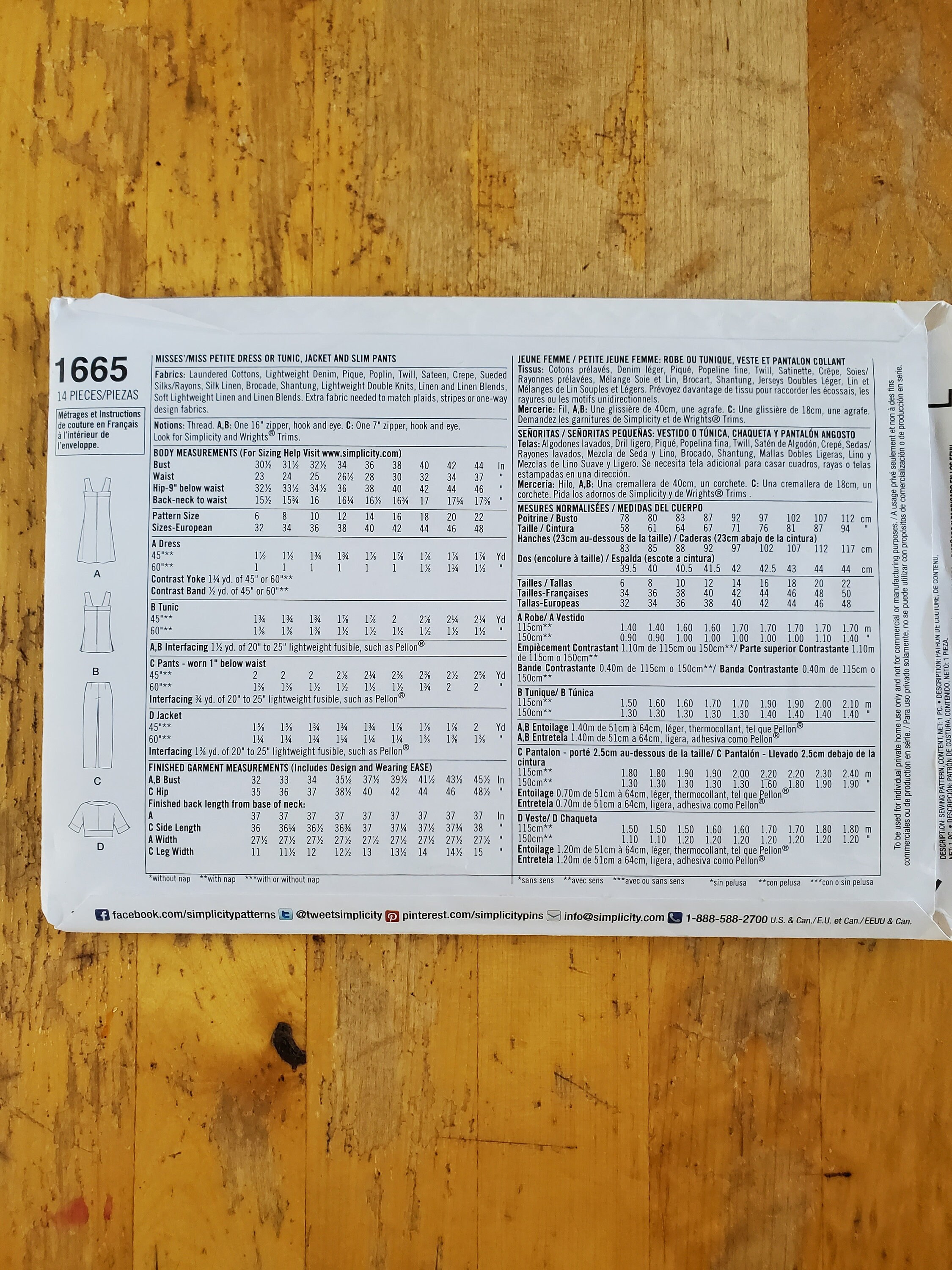 Uncut Simplicity 1665 Sewing Pattern Misses/miss Petite - Etsy