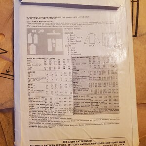 Butterick See and Sew Sewing Pattern 6601 - Misses Blouse Only - Size B ...