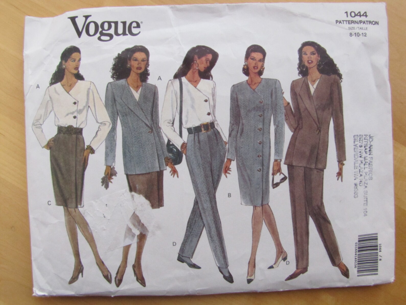 Uncut Vogue Sewing Pattern 1044 - Misses Jacket, Dress, Top and Skirt ...