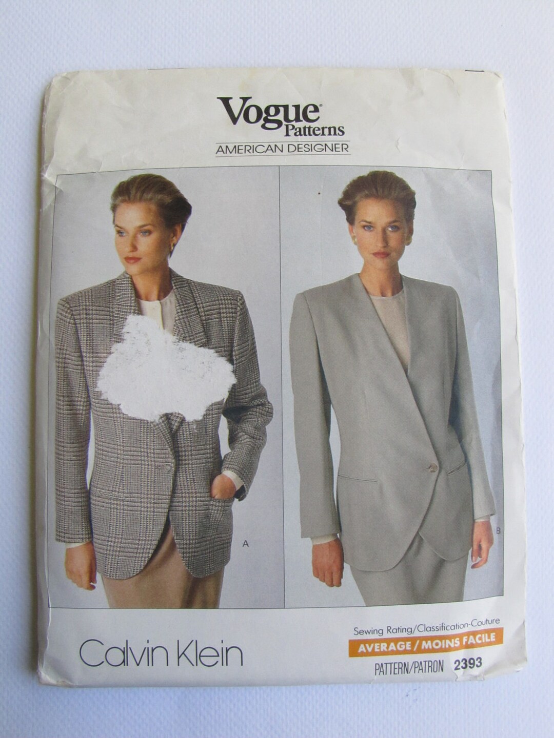 Uncut Vogue 2393 Sewing Pattern - Calvin Klein - Size 12 - 16 - Etsy