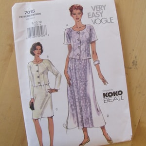 Uncut Vogue Sewing Pattern 7015 - Misses Petite Top & Skirt - Size 8-12 ...