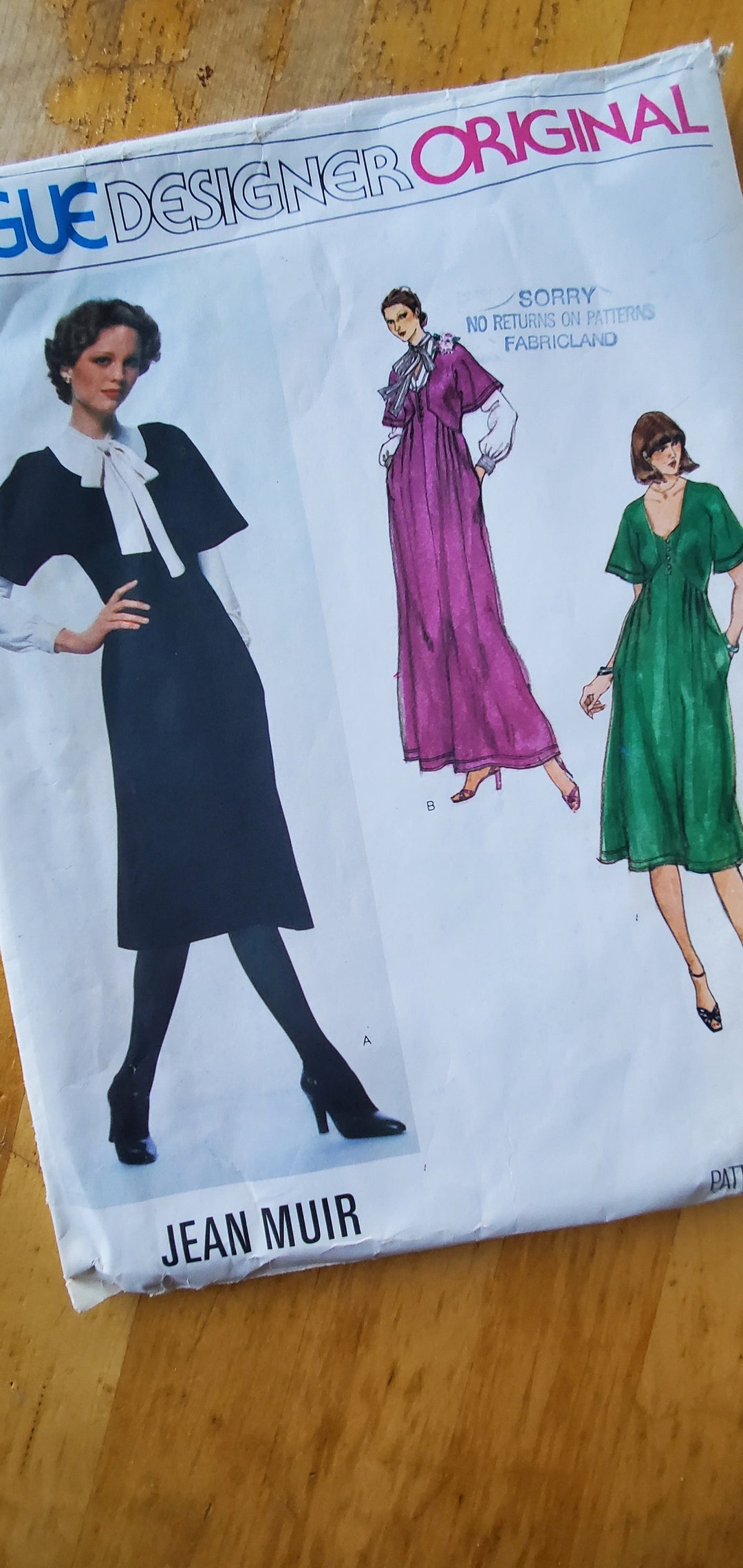 Uncut Vintage Vogue Sewing Pattern 1532 - Jean Muir - Misses Dress and ...