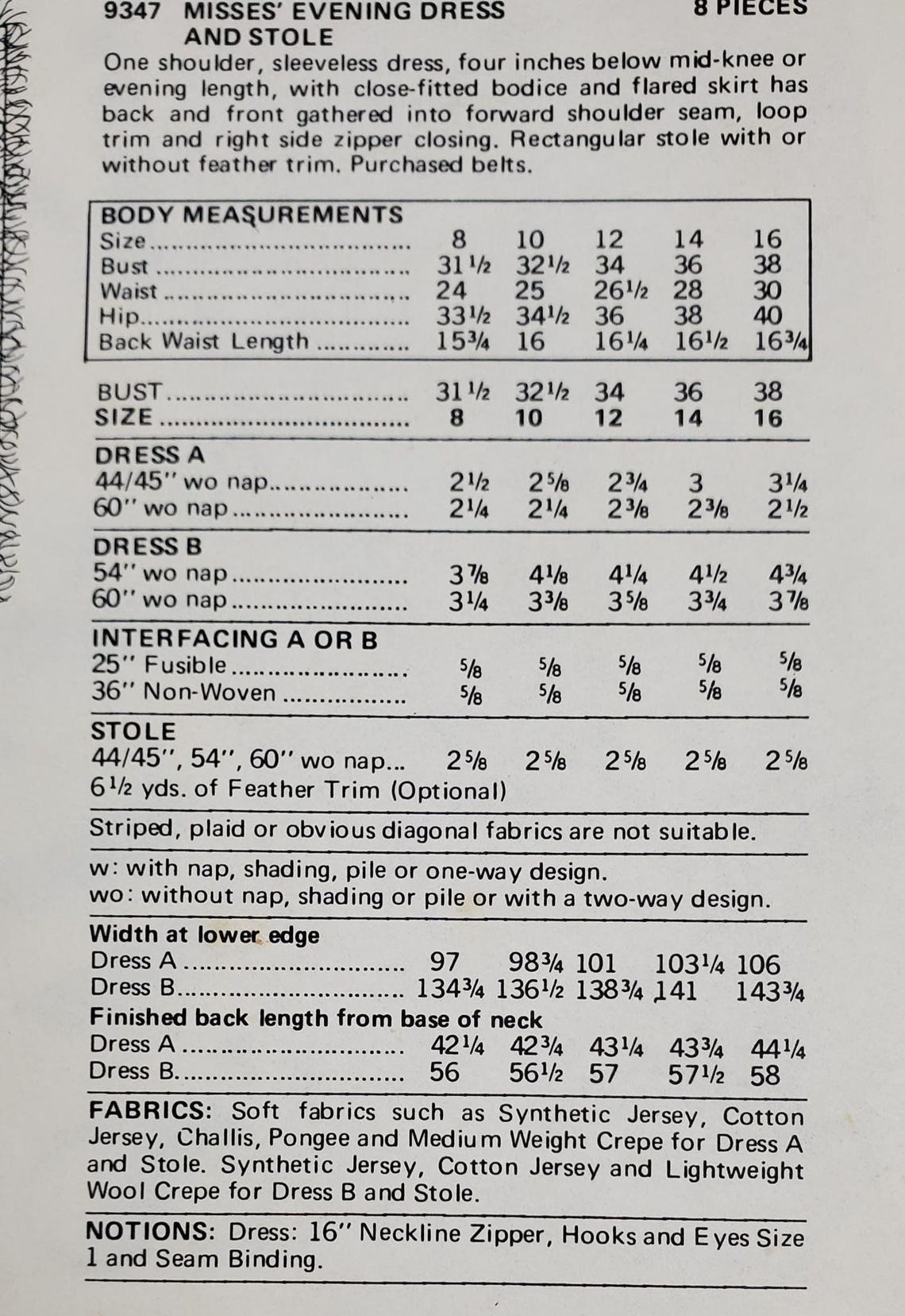 Uncut Very Easy Vogue Sewing Pattern 9347 - Misses' Evening Dress and ...