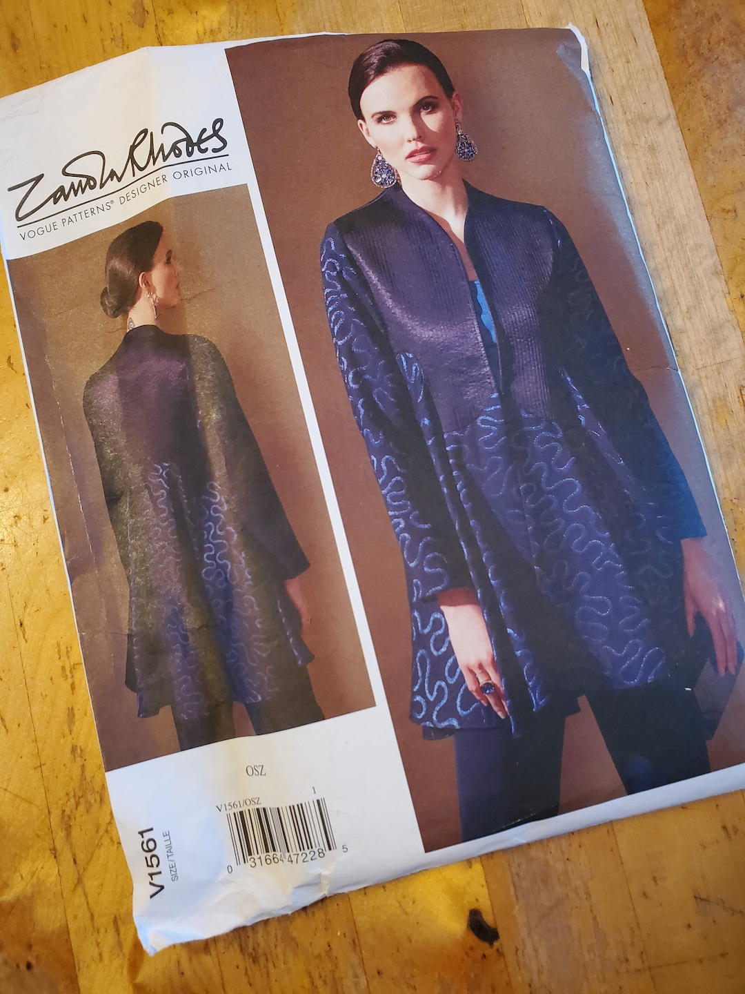 Uncut Vogue Sewing Pattern V1561 Zandra Rhodes - Misses Jacket - Size ...