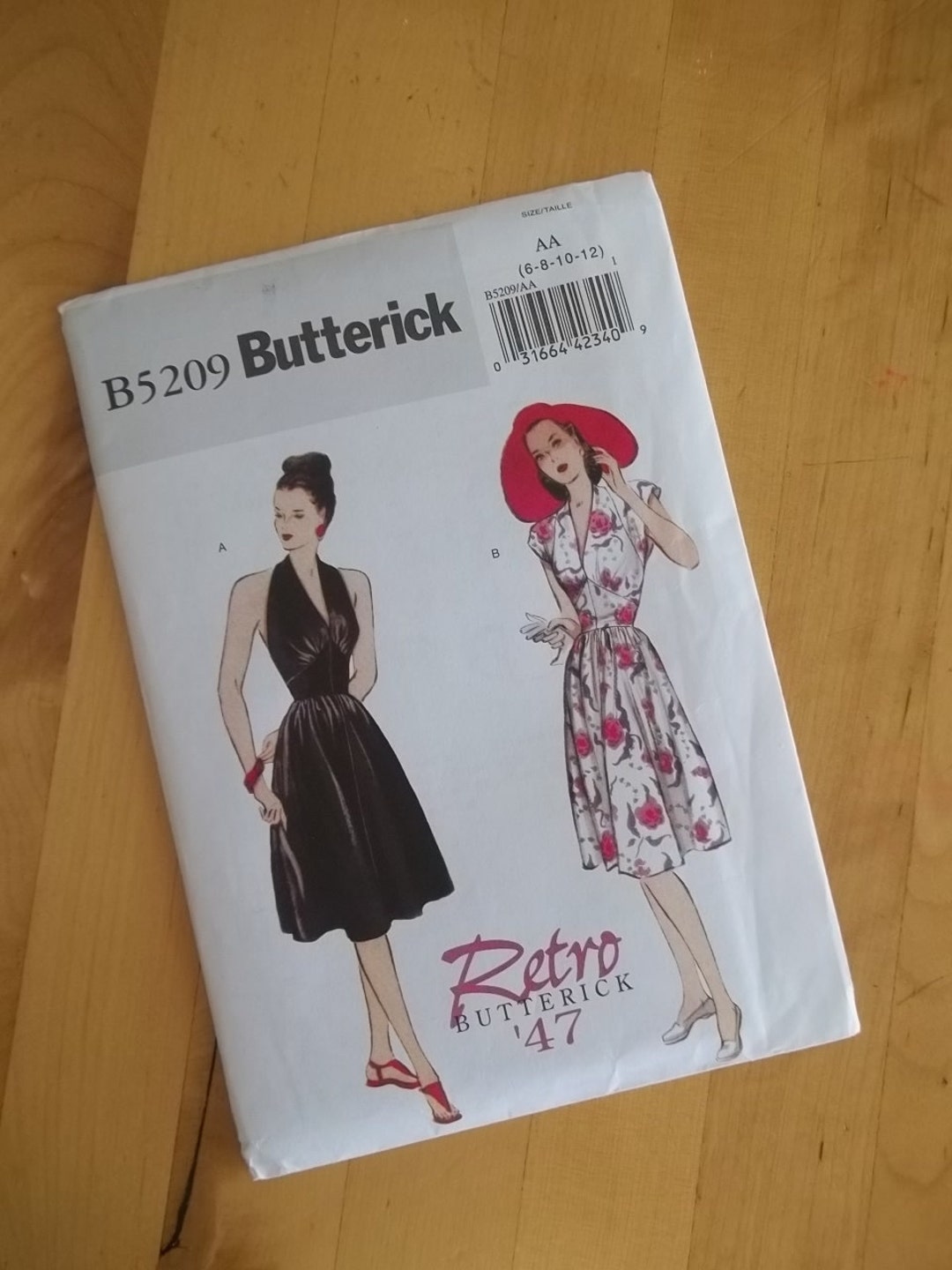 Uncut Butterick 5209 Sewing Pattern - Retro Butterick '47 - Size 6 - 12 ...