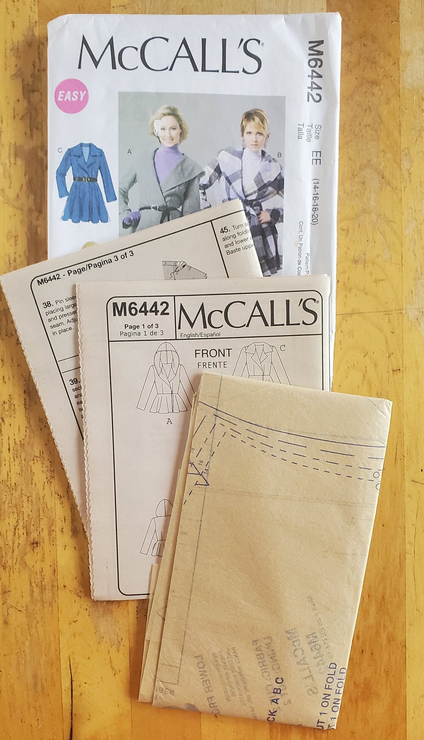 Uncut Mccall's M6442 Sewing Pattern Misses Coats and Belt Size 14-20 - Etsy
