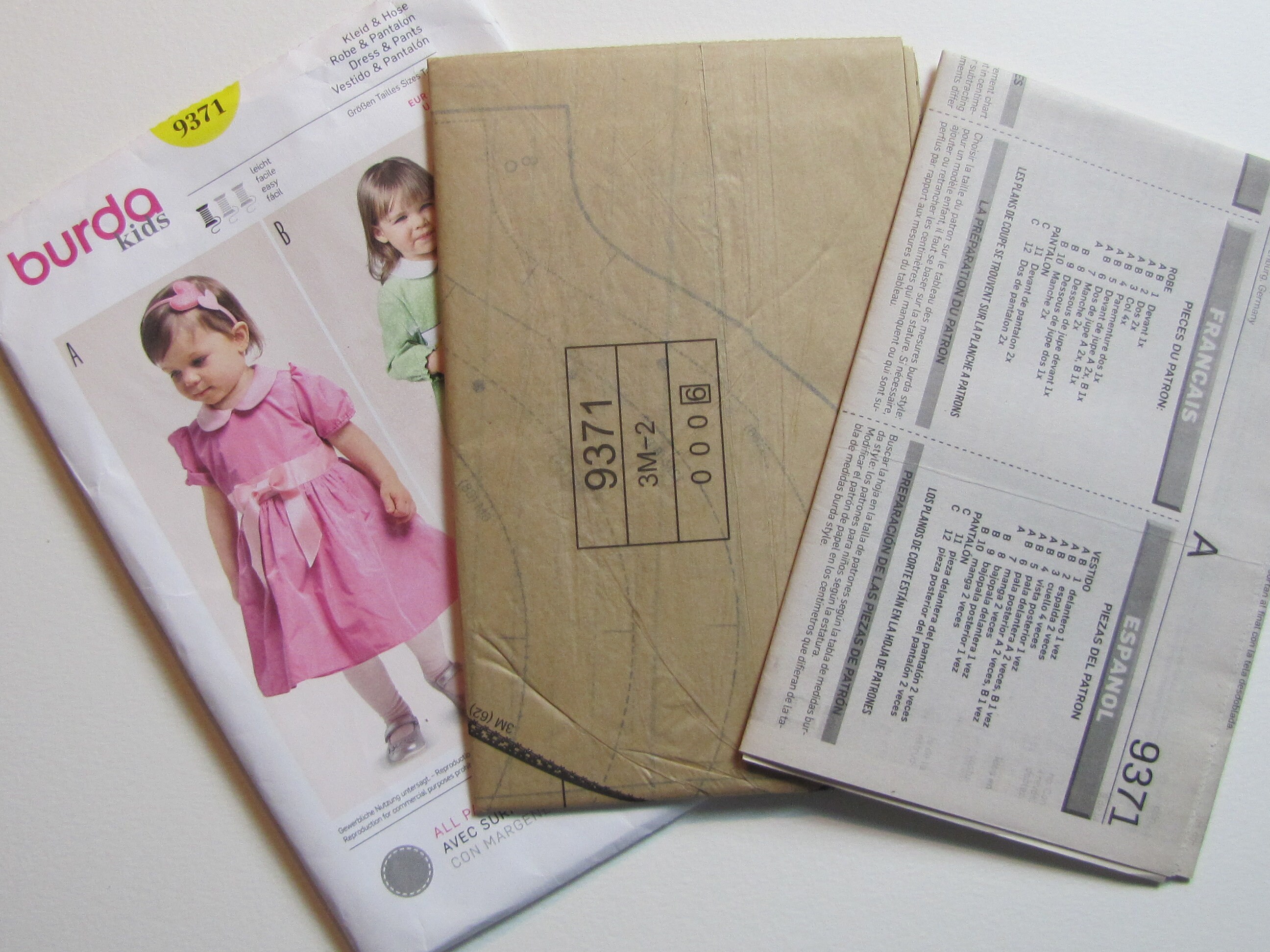 Uncut Burda Kids 9371 Sewing Pattern - Child Dress and Pants - Size US ...
