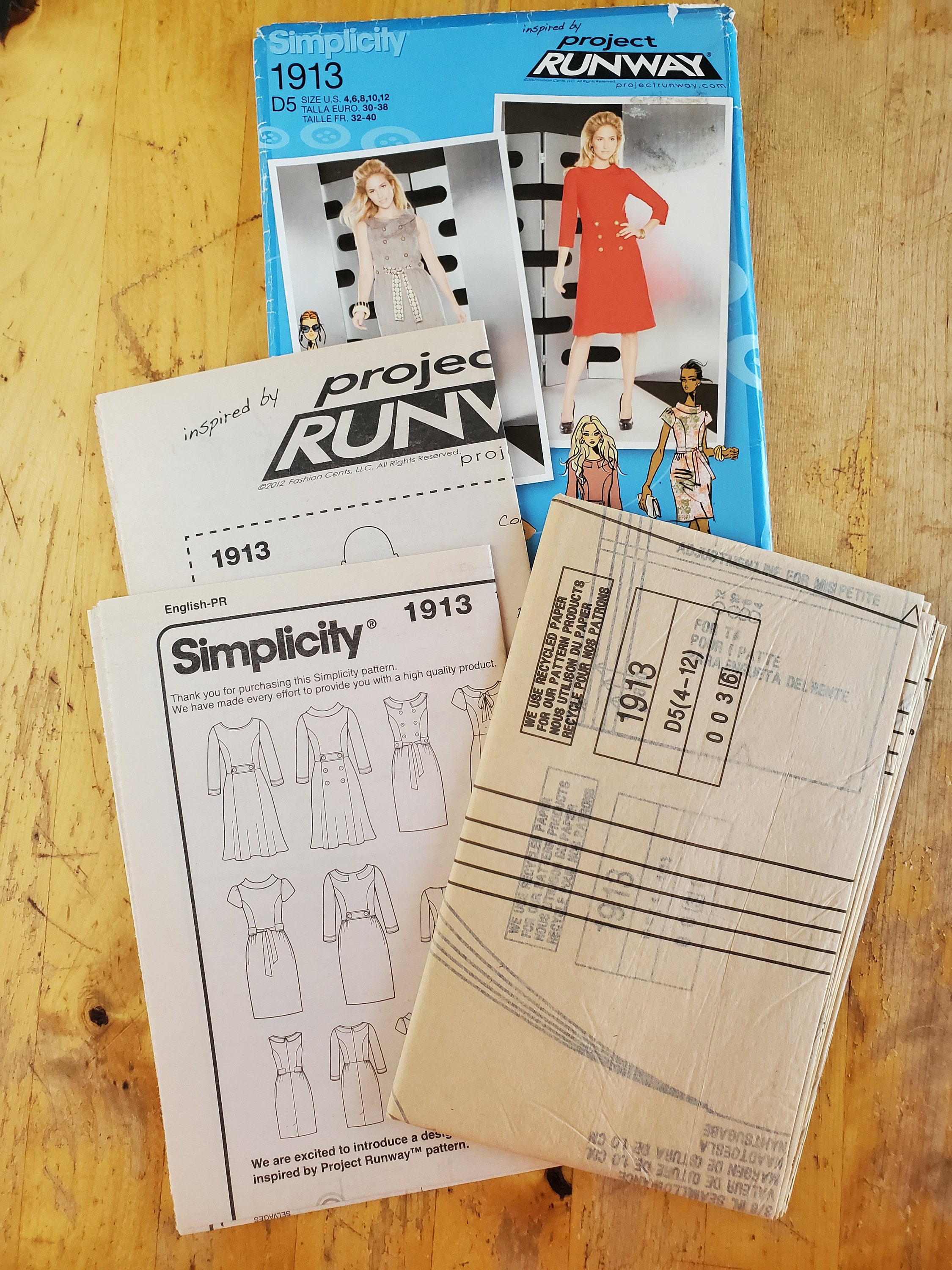 Uncut Simplicity 1913 Sewing Pattern - Project Runway - Misses Dress ...