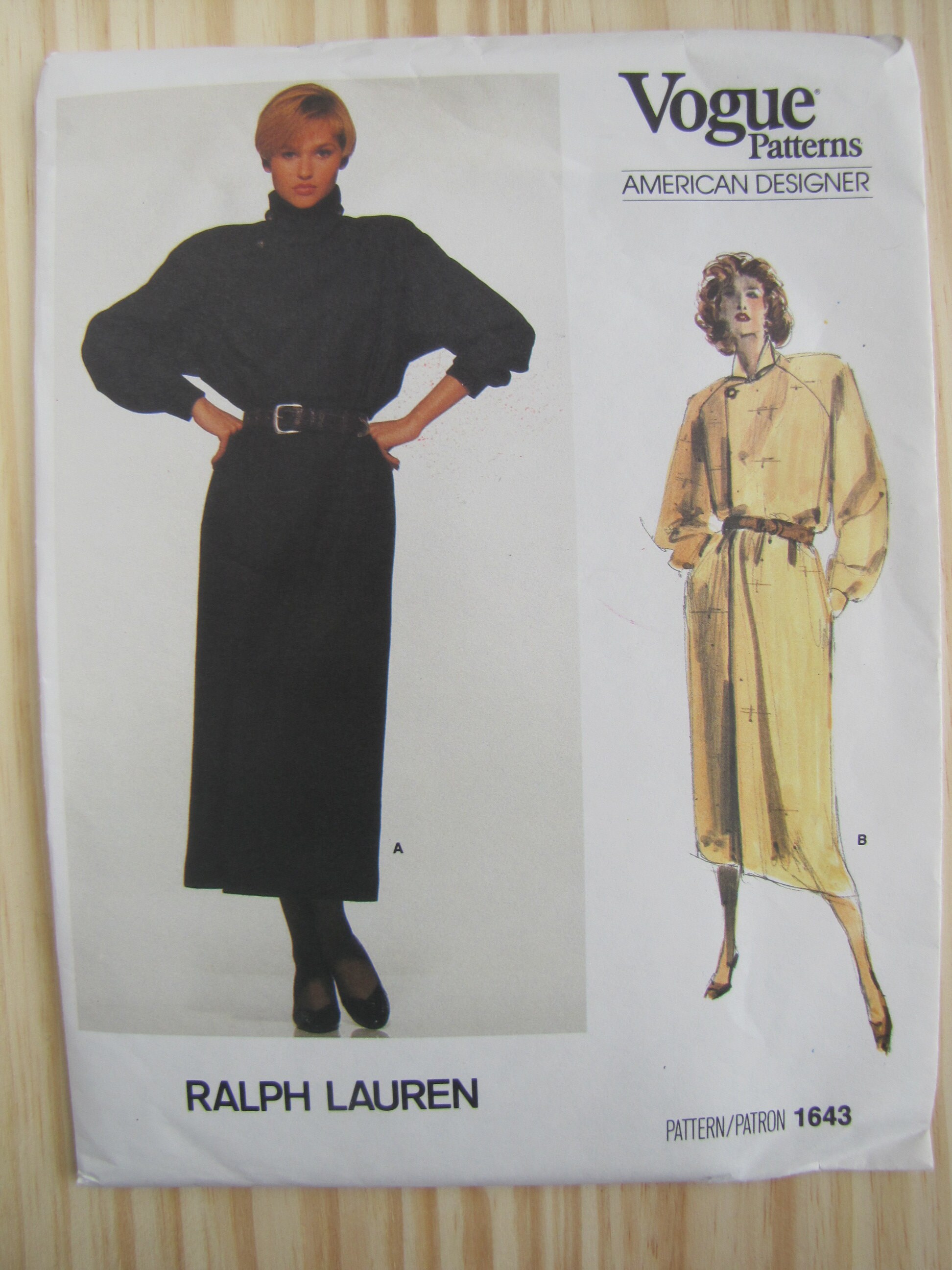 Uncut Vogue Sewing Pattern 1643 - Ralph Lauren - Misses Dress - Size 10 ...