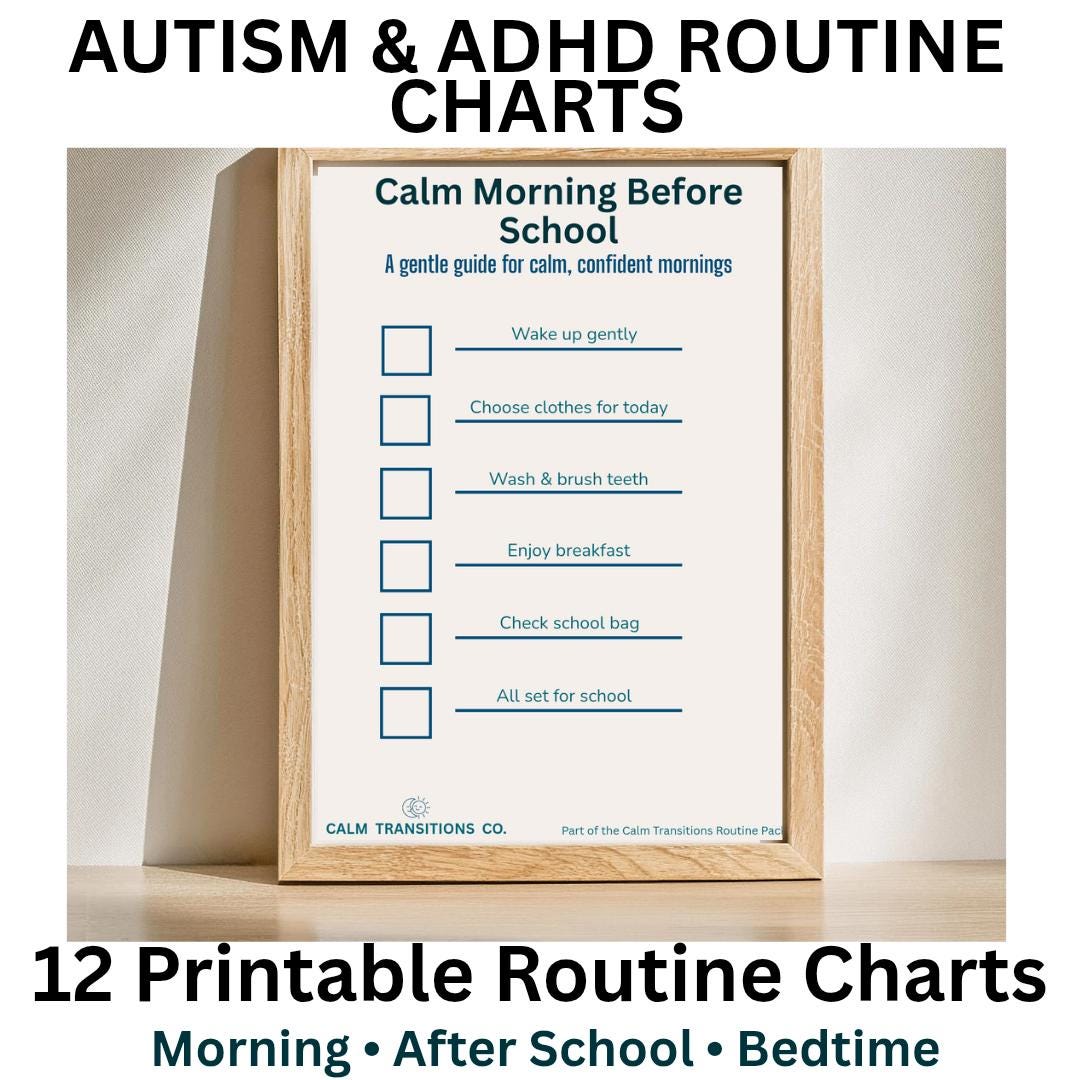 Autism ADHD Visual Routine Charts | Morning, After School, Bedtime Pack ...