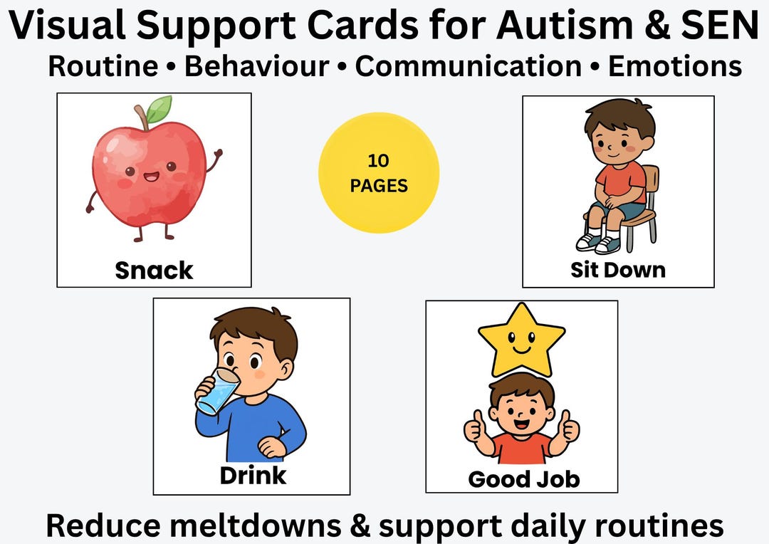 Tarjetas de apoyo visual para el autismo / Rutinas, comportamiento y ...