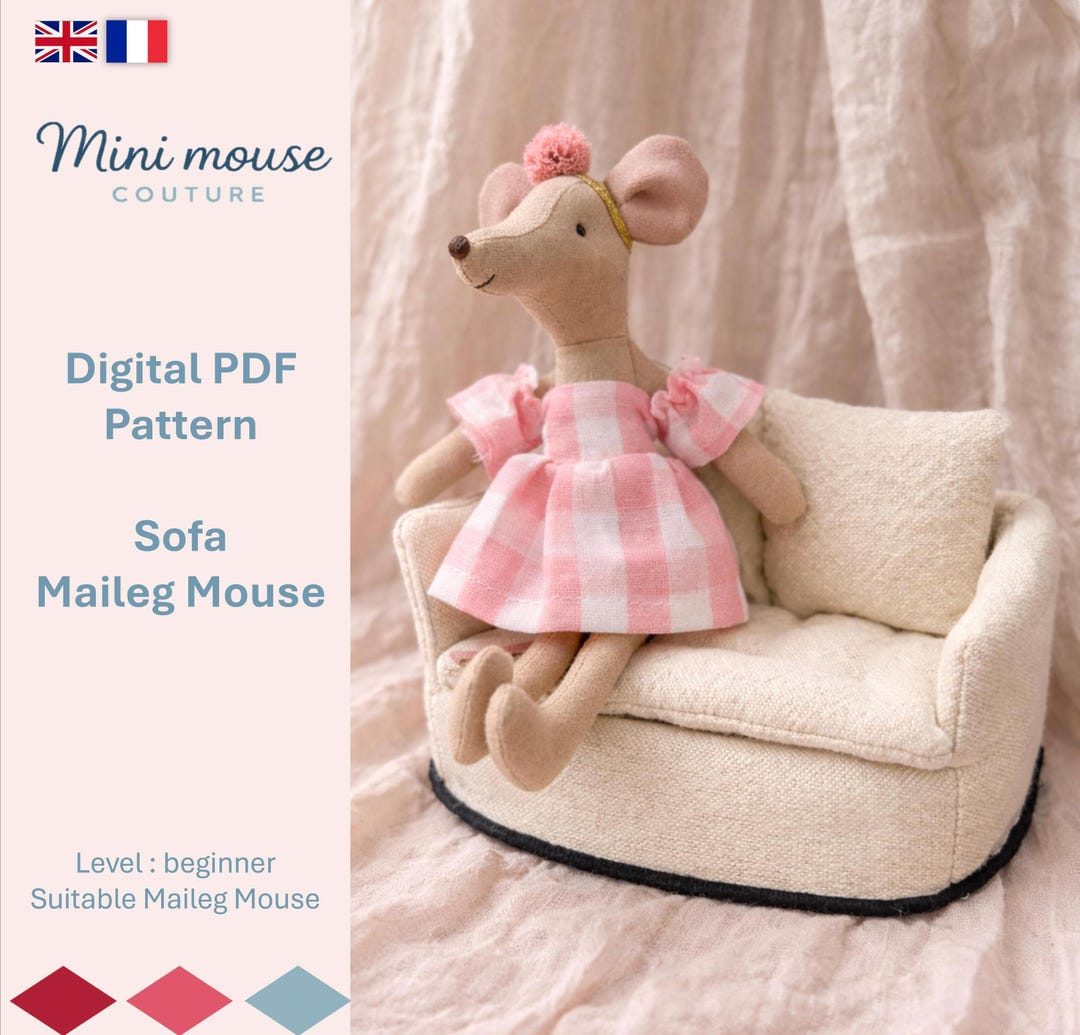 Pattern Sofa Mouse Maileg Doll Furniture 1:12 Scale - Sewing PDF ...