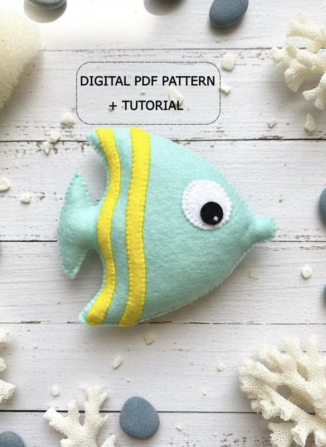 Felt Fish Sewing Pattern PDF, Plush Tutorial, Ocean Ornament, Baby ...