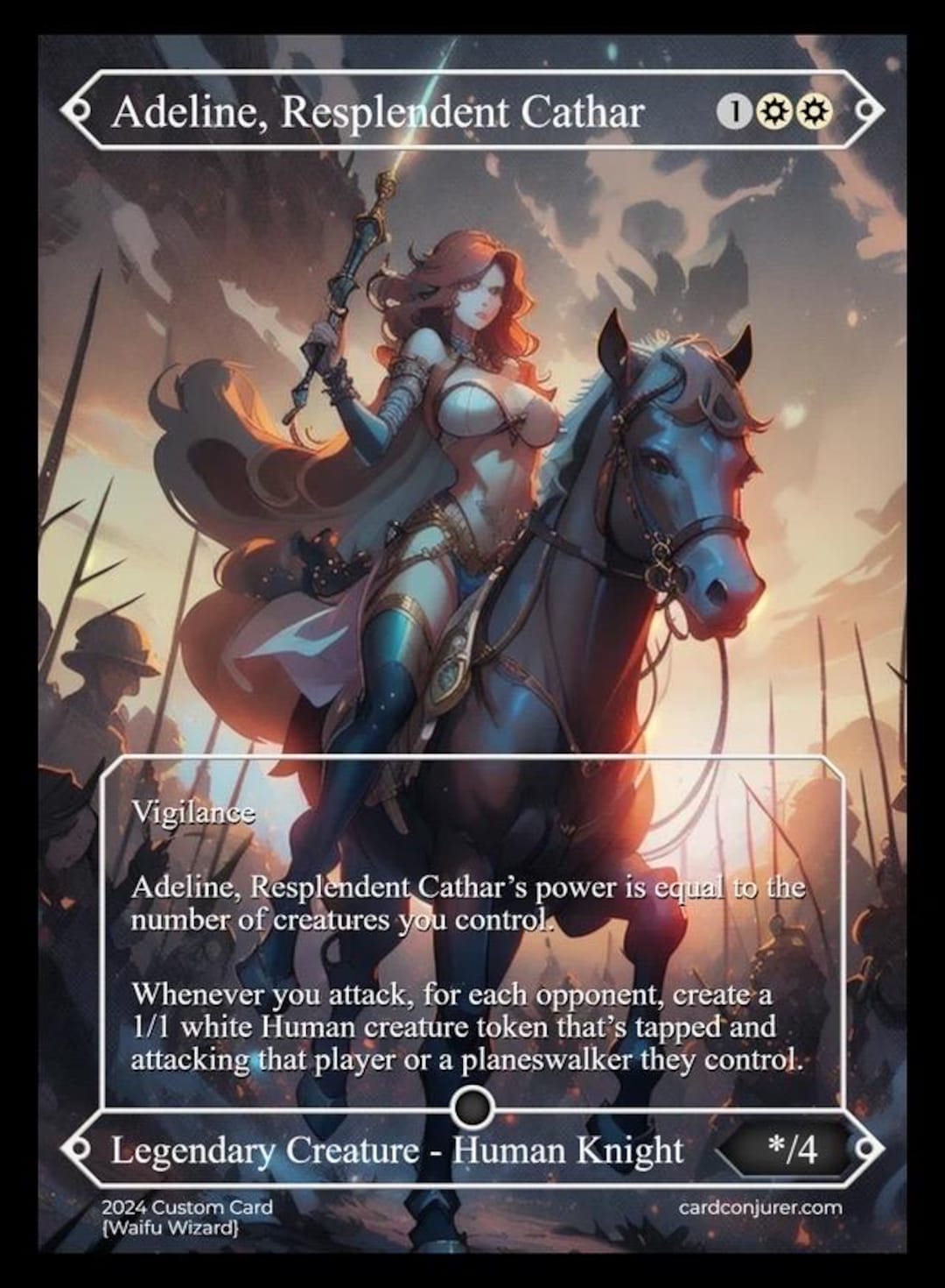 Adeline Resplendent Cathar Mtg Card Magic Card Full Art Handmade ...