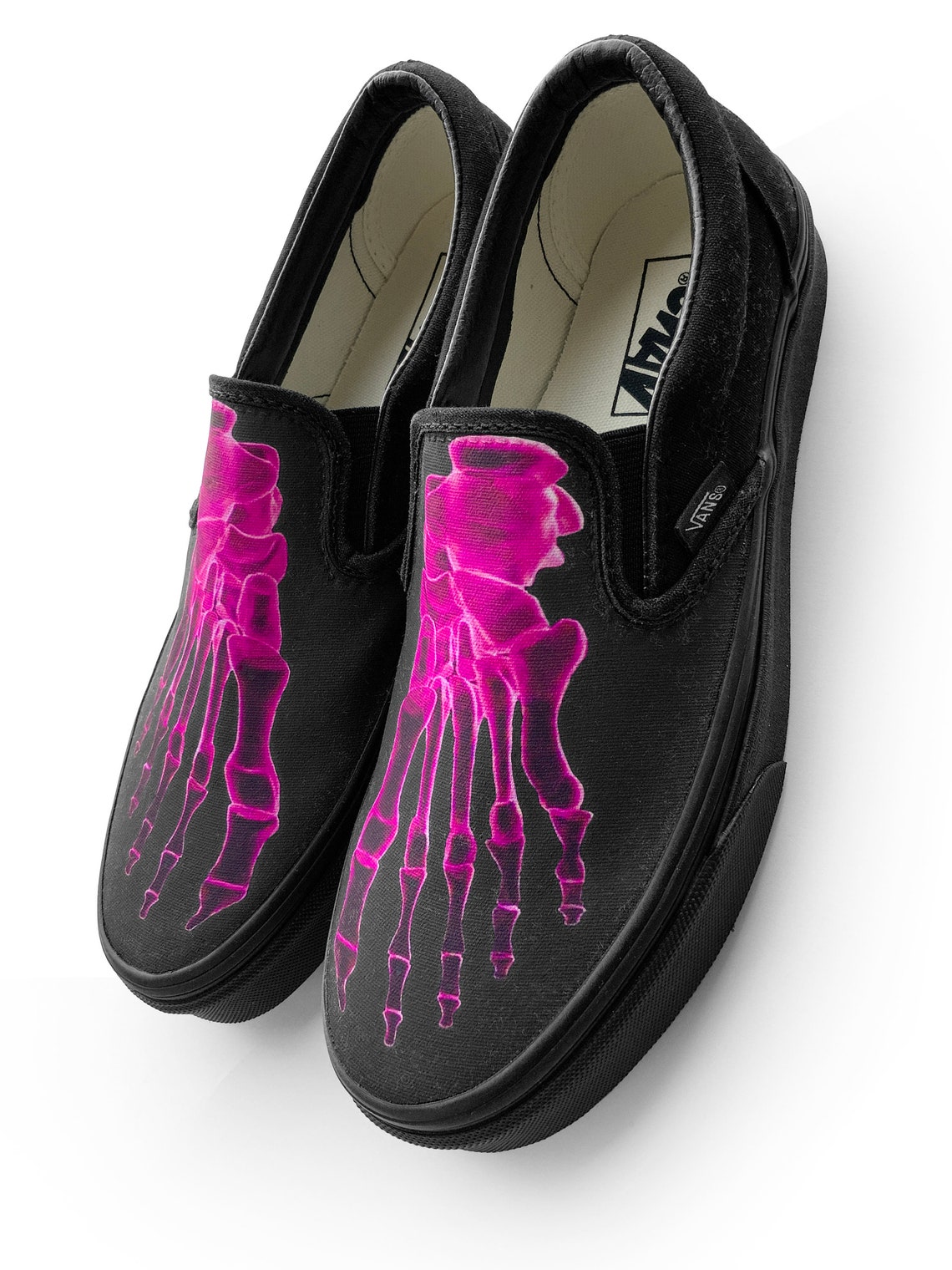 Pink X-ray Skeleton Feet Halloween Slip-on Custom Vans Brand - Etsy