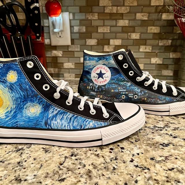 Van Gogh Starry Night Custom Converse High Top Shoes - Etsy