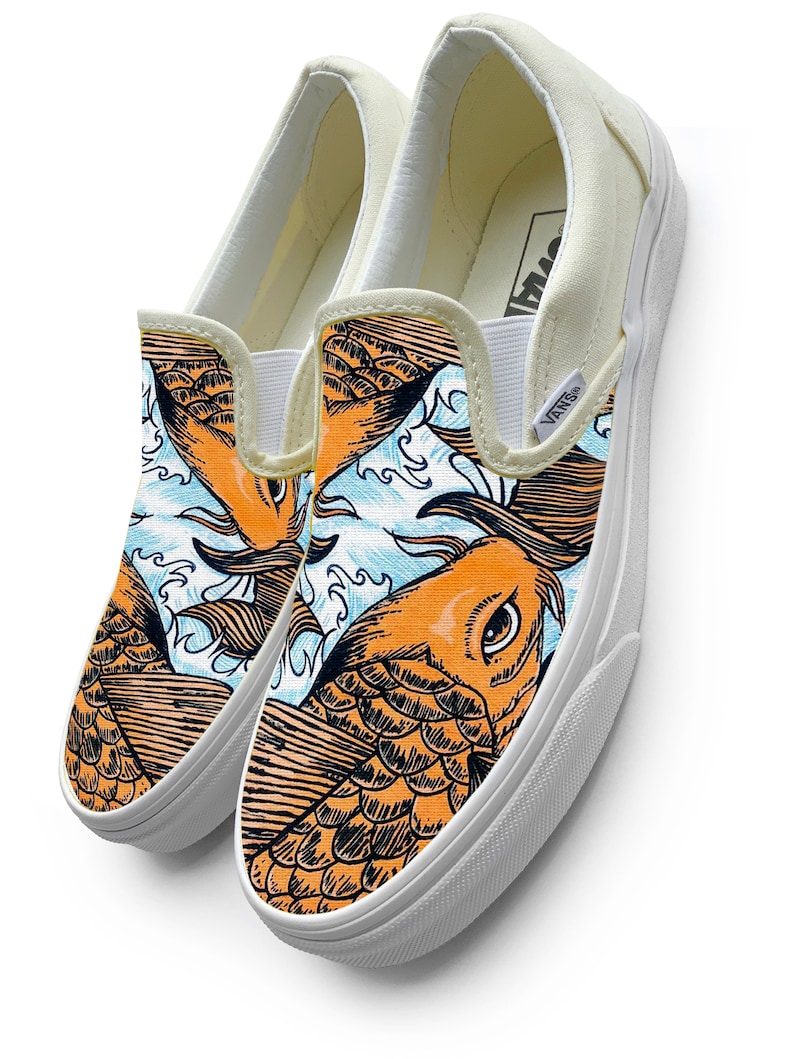Koi Fish Slip on Custom Vans Brand Shoes - Etsy