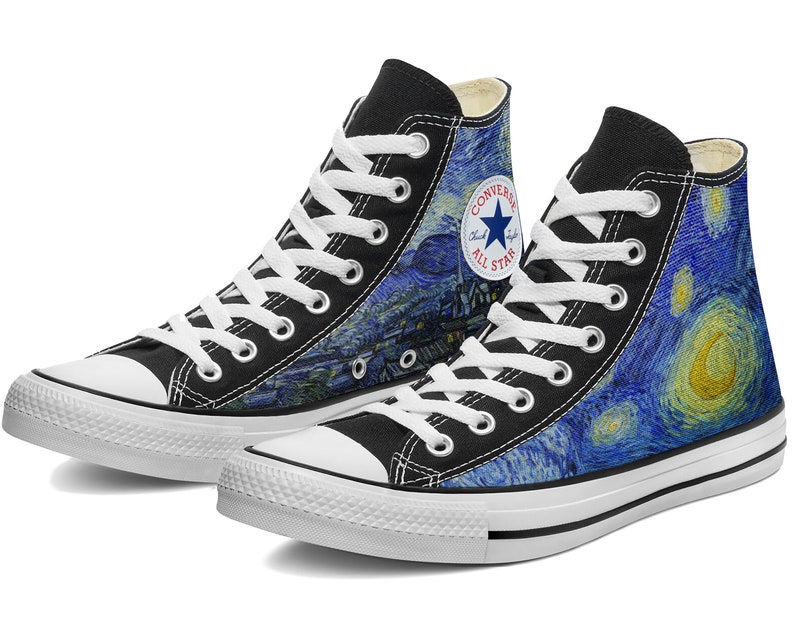 Van Gogh Starry Night Custom Converse High Top Shoes - Etsy