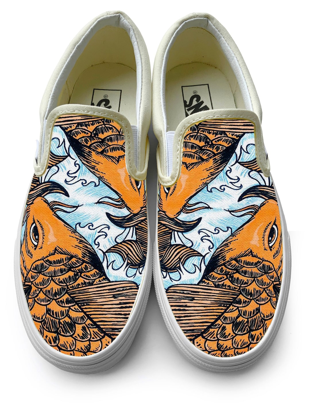 Koi Fish Slip on Custom Vans Brand Shoes - Etsy